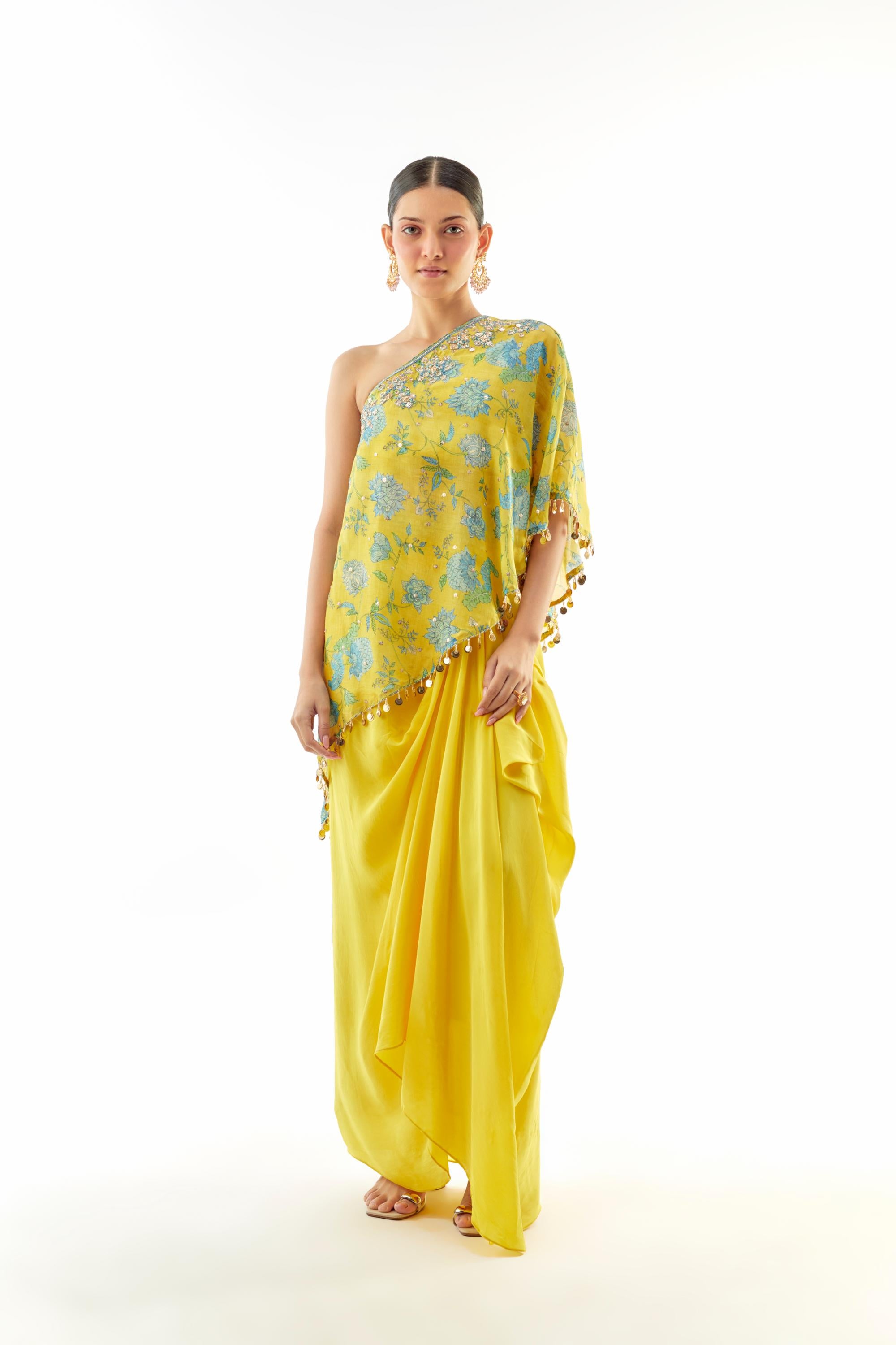 Vaishnavi One-Shoulder Skirt Set