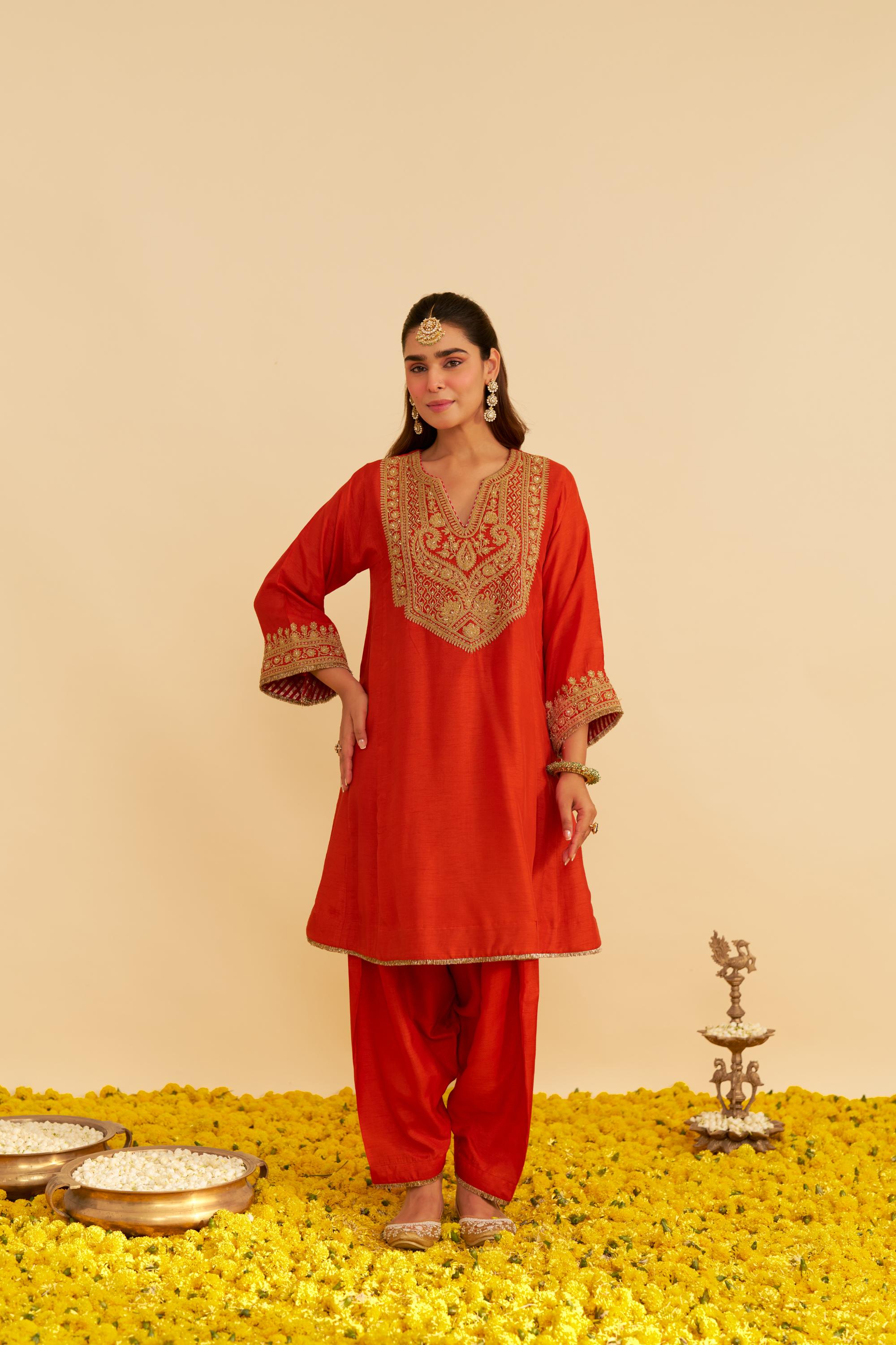 MEHZA - SHORT CHAUGA WITH SALWAR AND DUPATTA